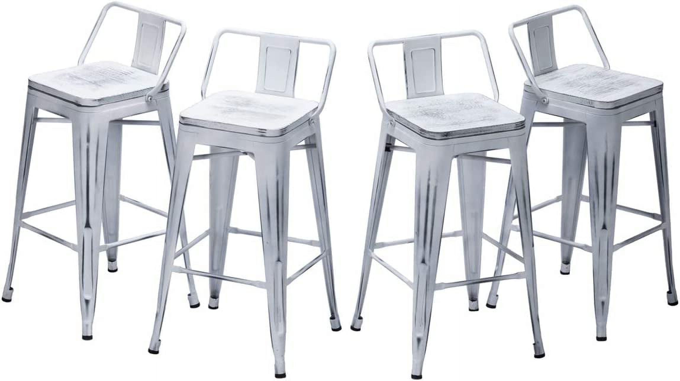 OIKMOINB 24" Metal Bar Stools with Backs Kitchen Counter Height Stools ...