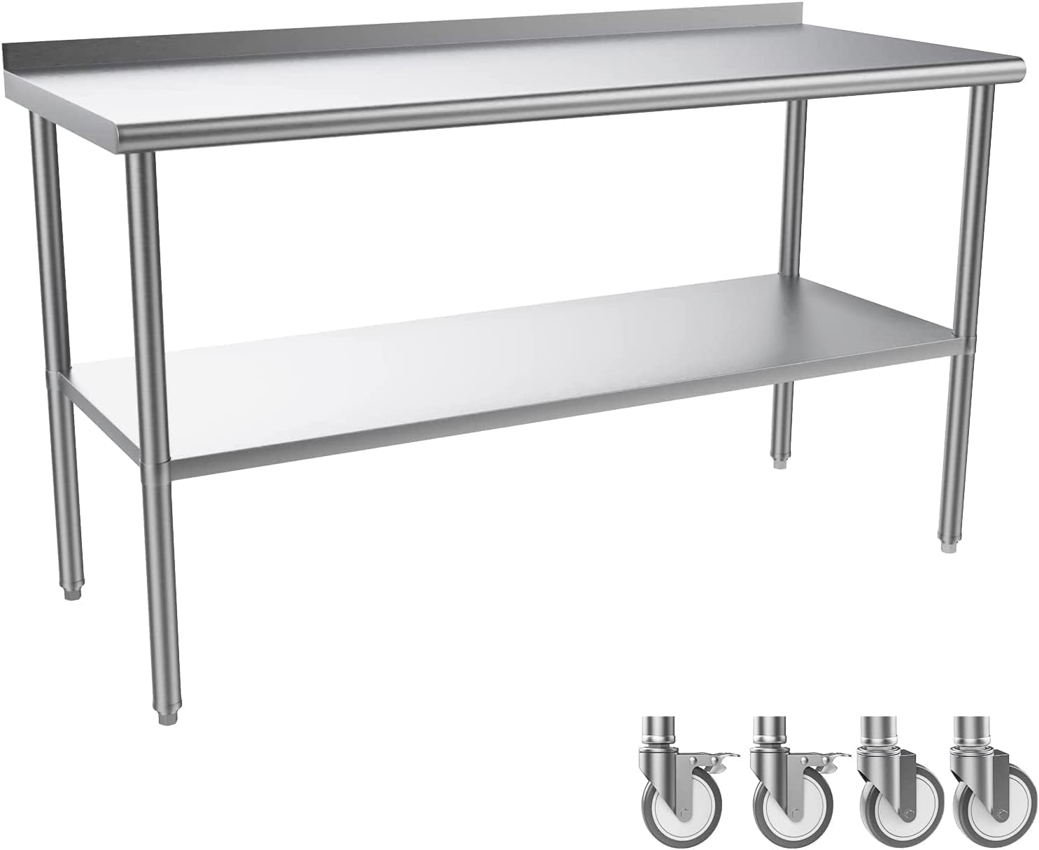 OIKMOINB 72' x 24'' Stainless Steel Table for Prep & Work Commercial ...