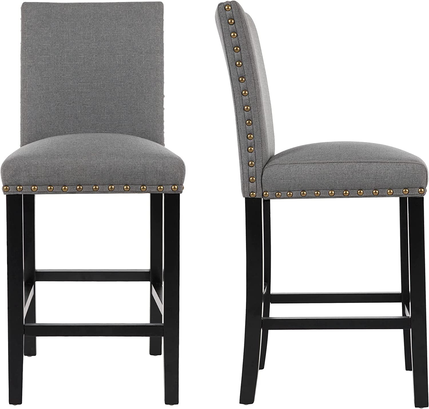 OIKMOINB Bar Stools Nailhead 24 Inches Counter Height Bar Stools for ...