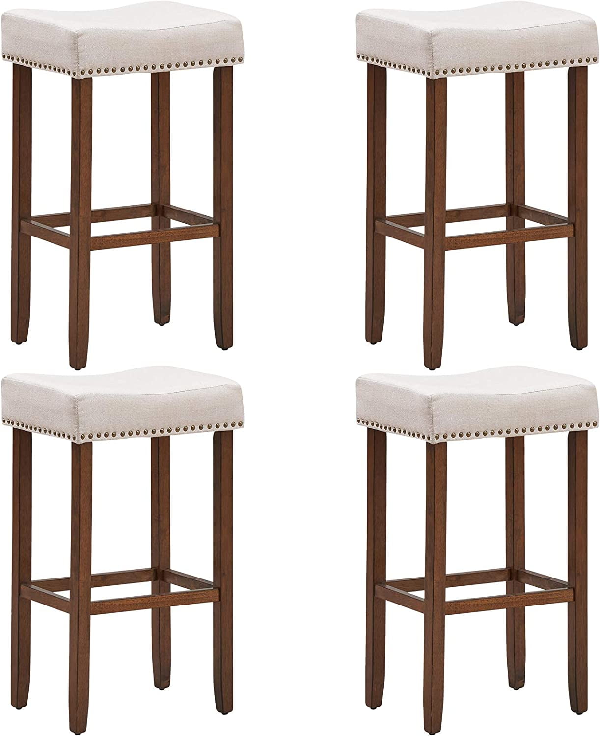 OIKMOINB Counter Height Bar Stools 24-inch Height Backless Saddle ...
