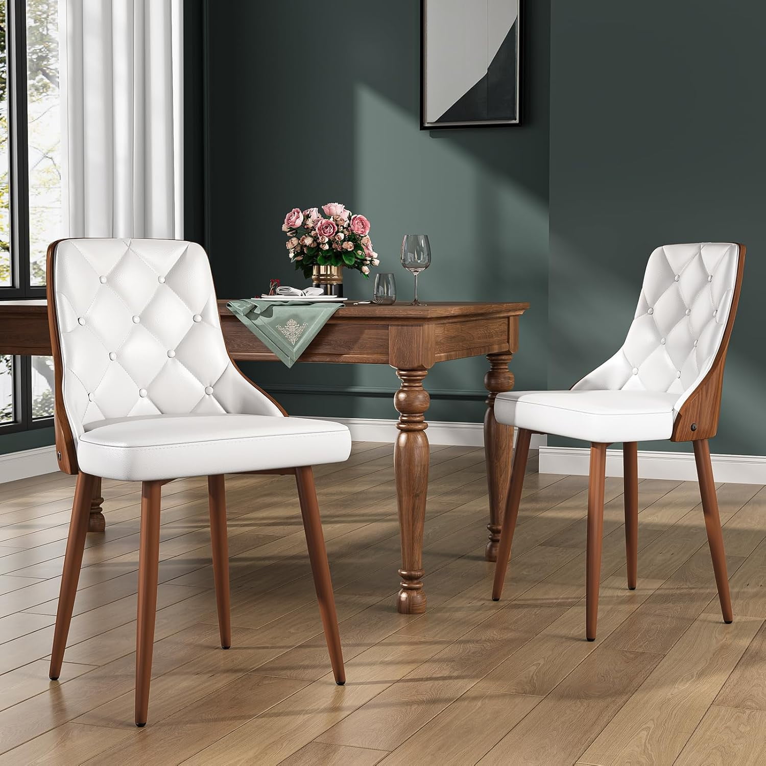 OIKMOINB Dining Chairs Set of 2 Mid Century Modern Kitchen and Dining ...