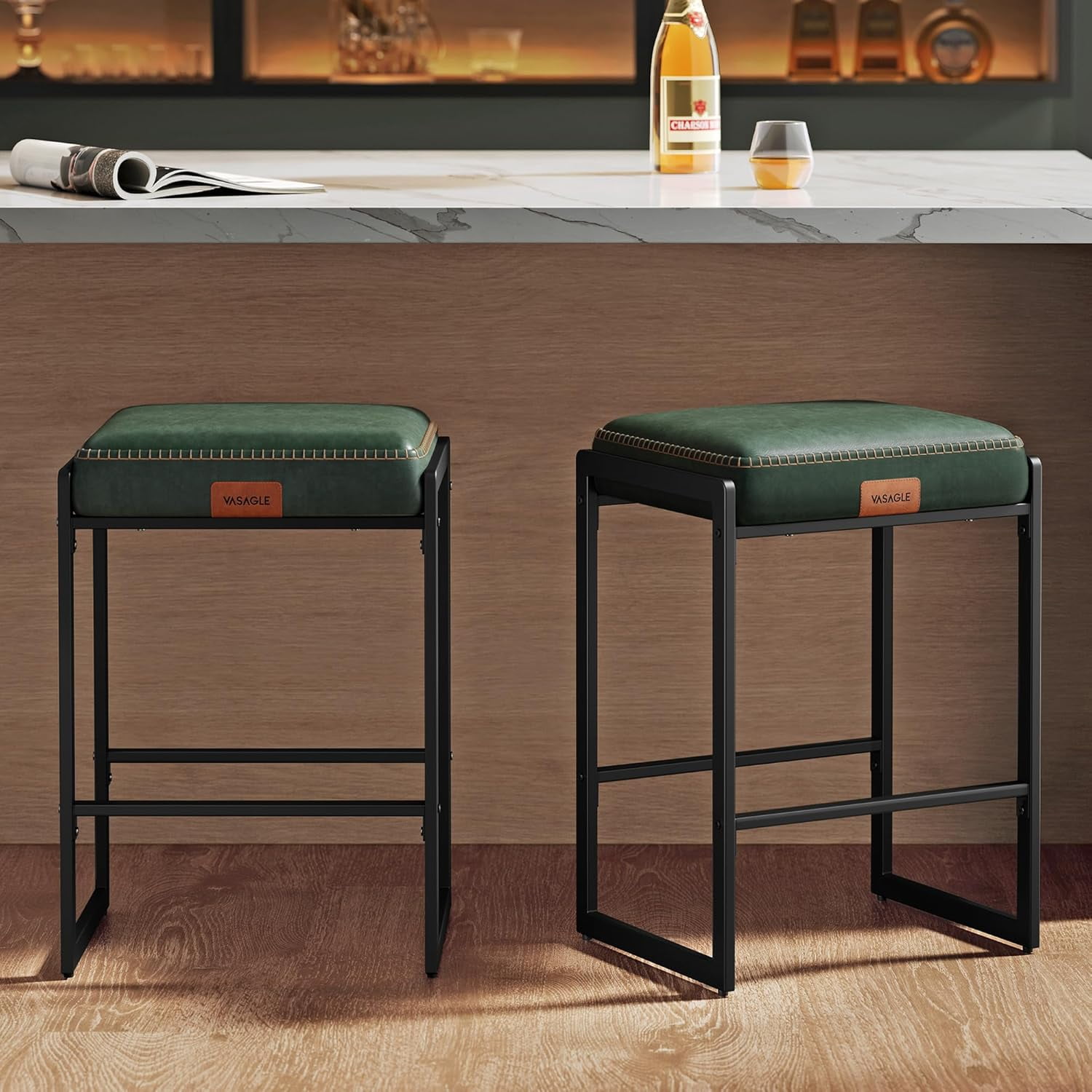 OIKMOINB EKHO Collection - Bar Stools Set of 2 Counter Height Bar ...