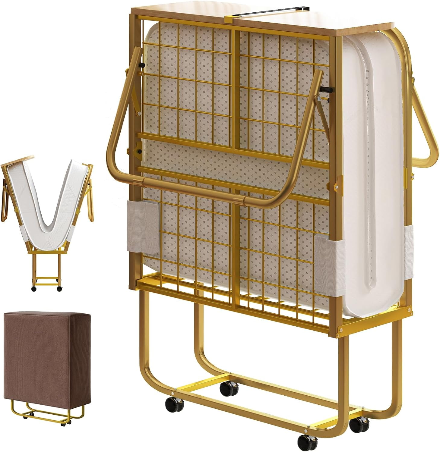 OIKMOINB Folding Bed with 5 Inch Memory Foam Mattress 75x31 Upgraded ...