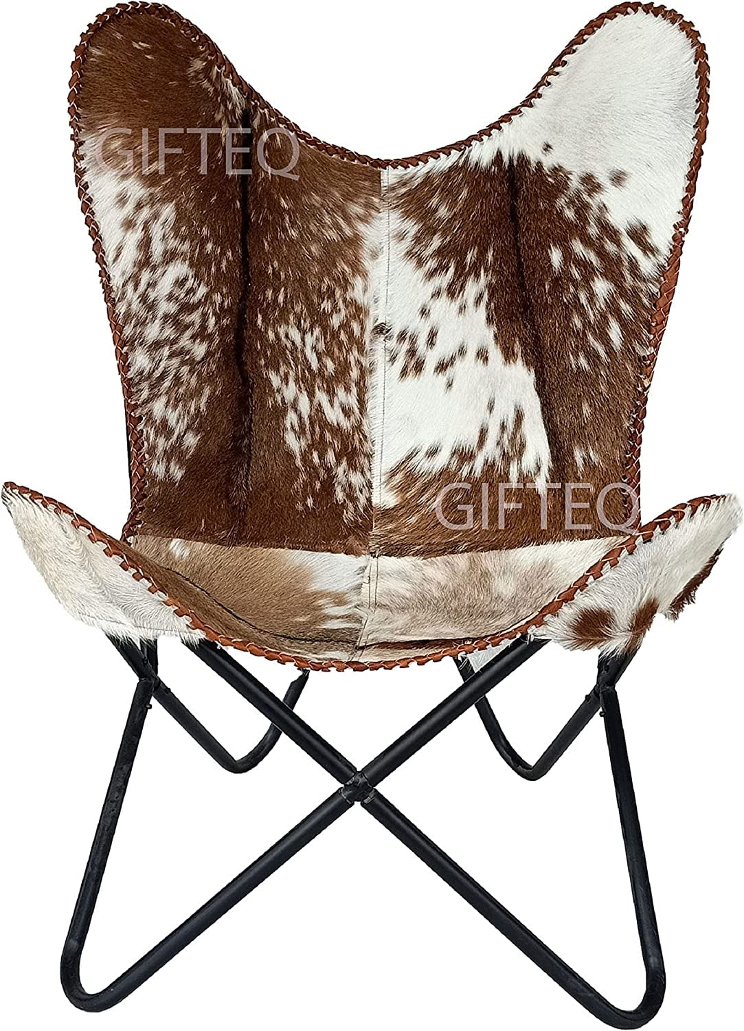 OIKMOINB GifteQ Leather Butterfly Chair for Living Room for Adults Cow ...