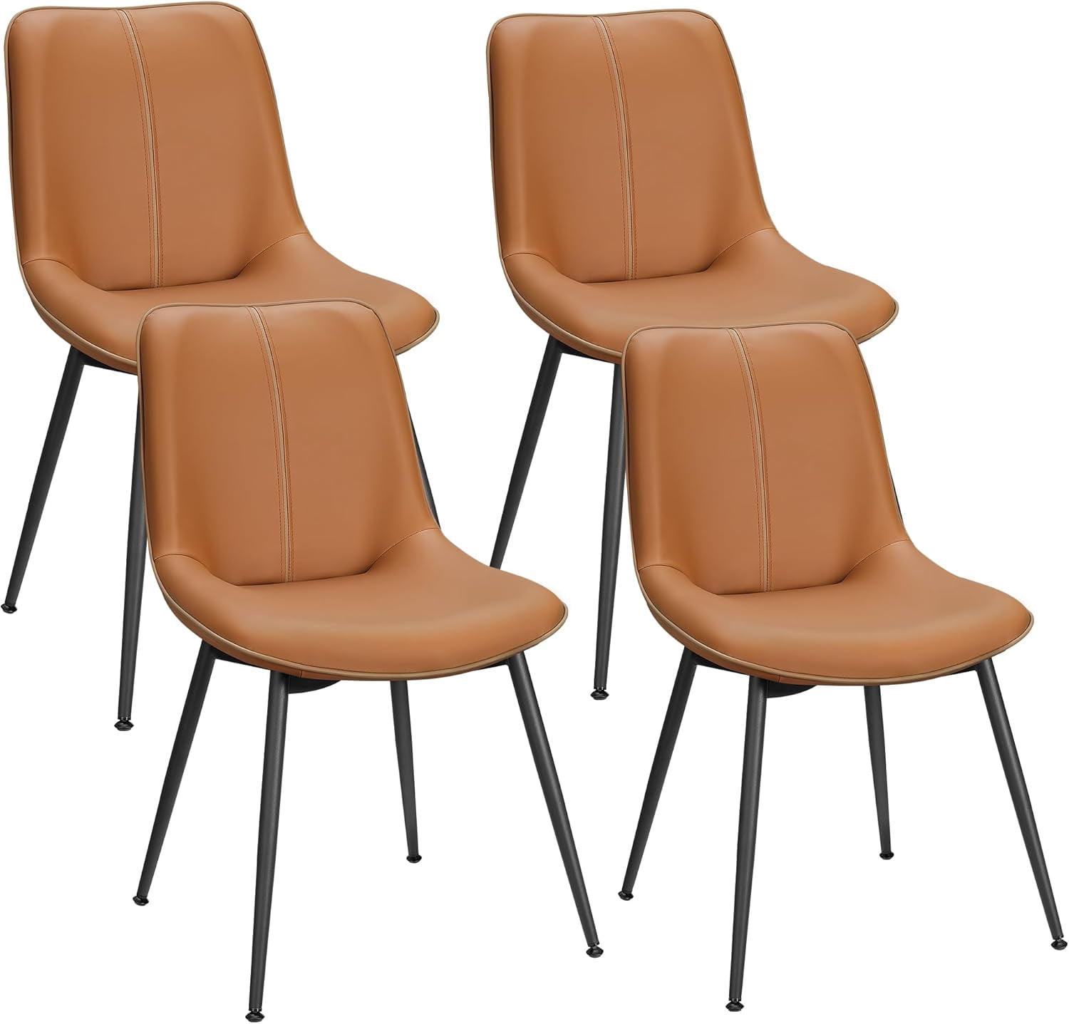 OIKMOINB Leather Dining Chairs Set of 2 Comfortable Upholstered Seat ...
