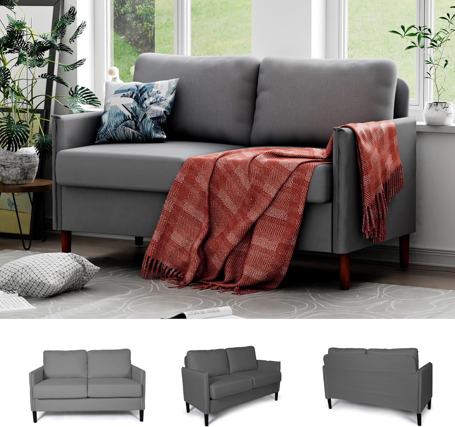 OIKMOINB Loveseat Sofa 52\u201D Small Couch for Living Room Tool-Free ...
