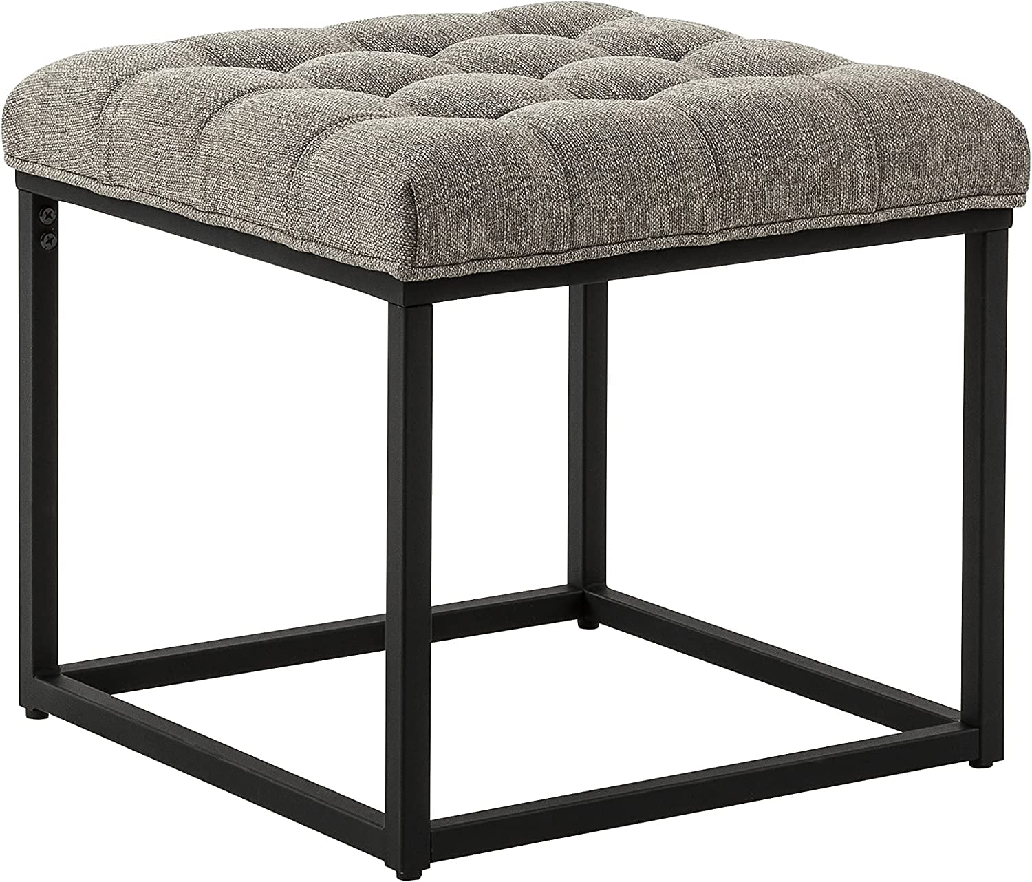 OIKMOINB Modern Rectangular Button Tufted Ottoman Footstool with Metal ...