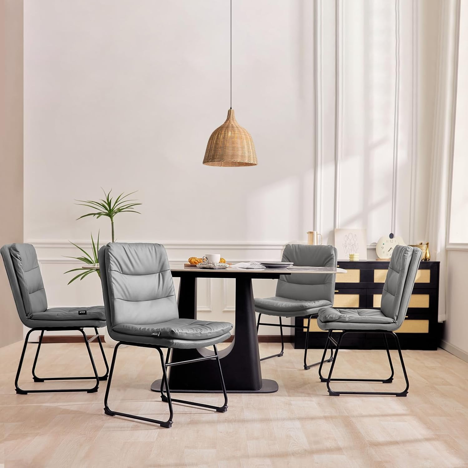 OIKMOINB Redlife Dining Chairs Set of 2 Double Layer Upholstered Dining ...