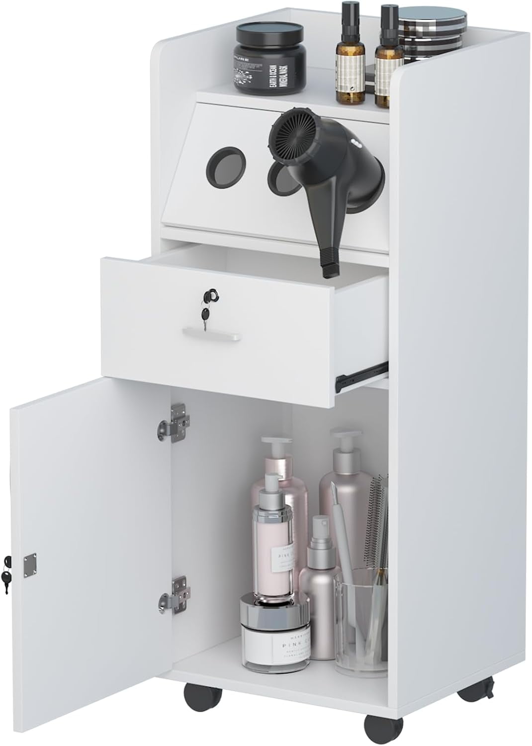 OIKMOINB Salon Stations for Hair Stylist Hair Stations Salon Cabinet ...