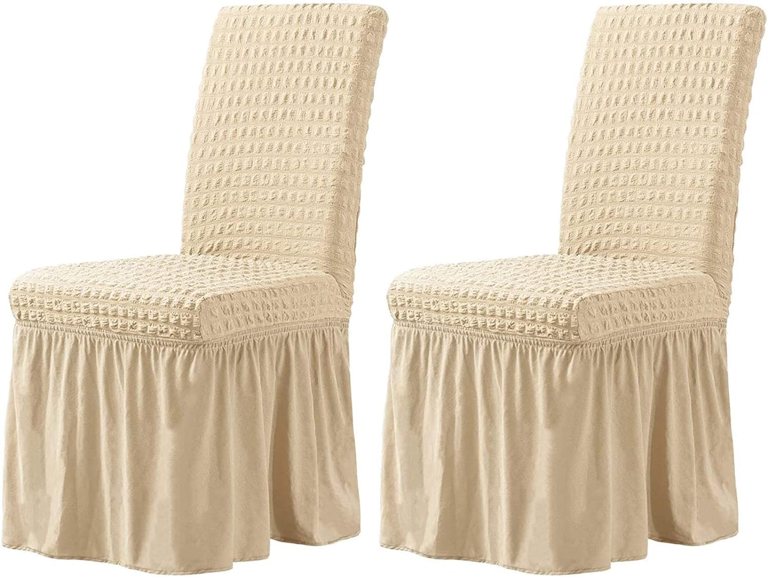 OIKMOINB Stretch Dining Chair Covers Set of 6 Stretch Seersucker Dining ...