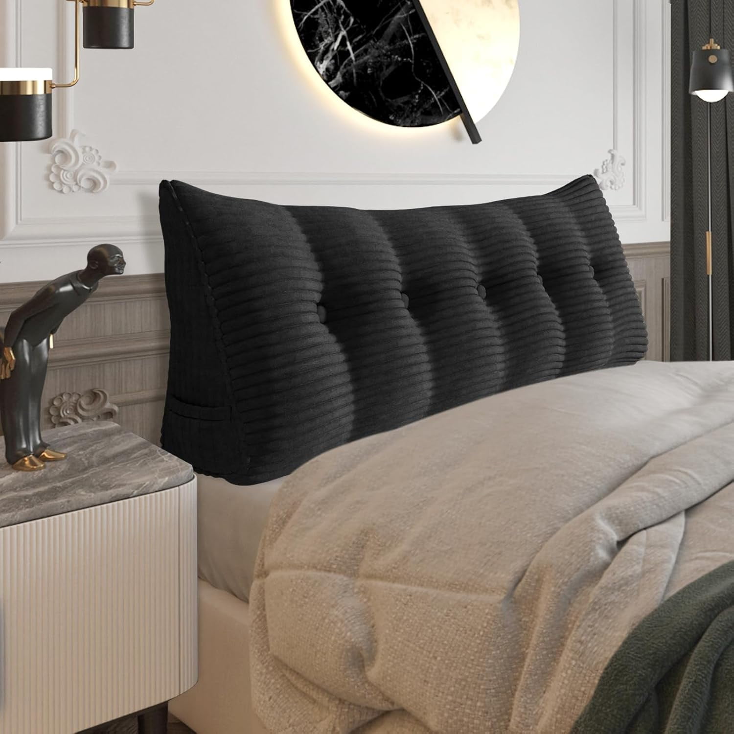 Triangle Headboard Pillow - 3 in 1 Large Bed Pillow as Wedge Reading ...