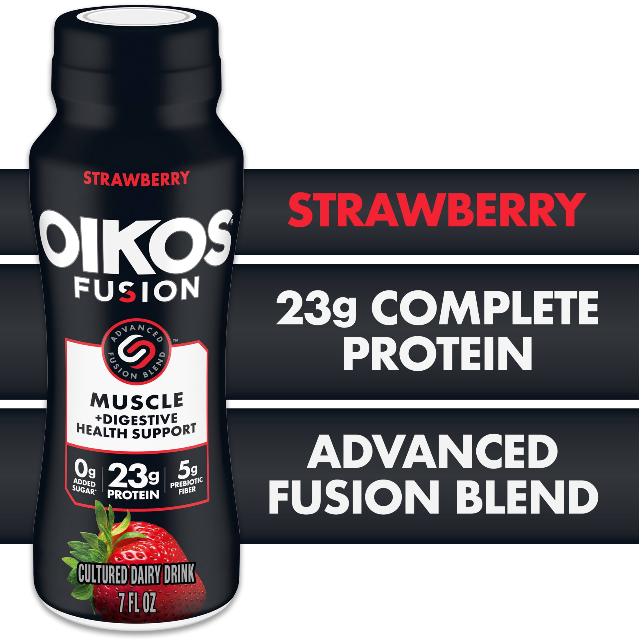 Oikos Fusion Drink, Strawberry, 7 Fl Oz Bottle - Walmart Business Supplies