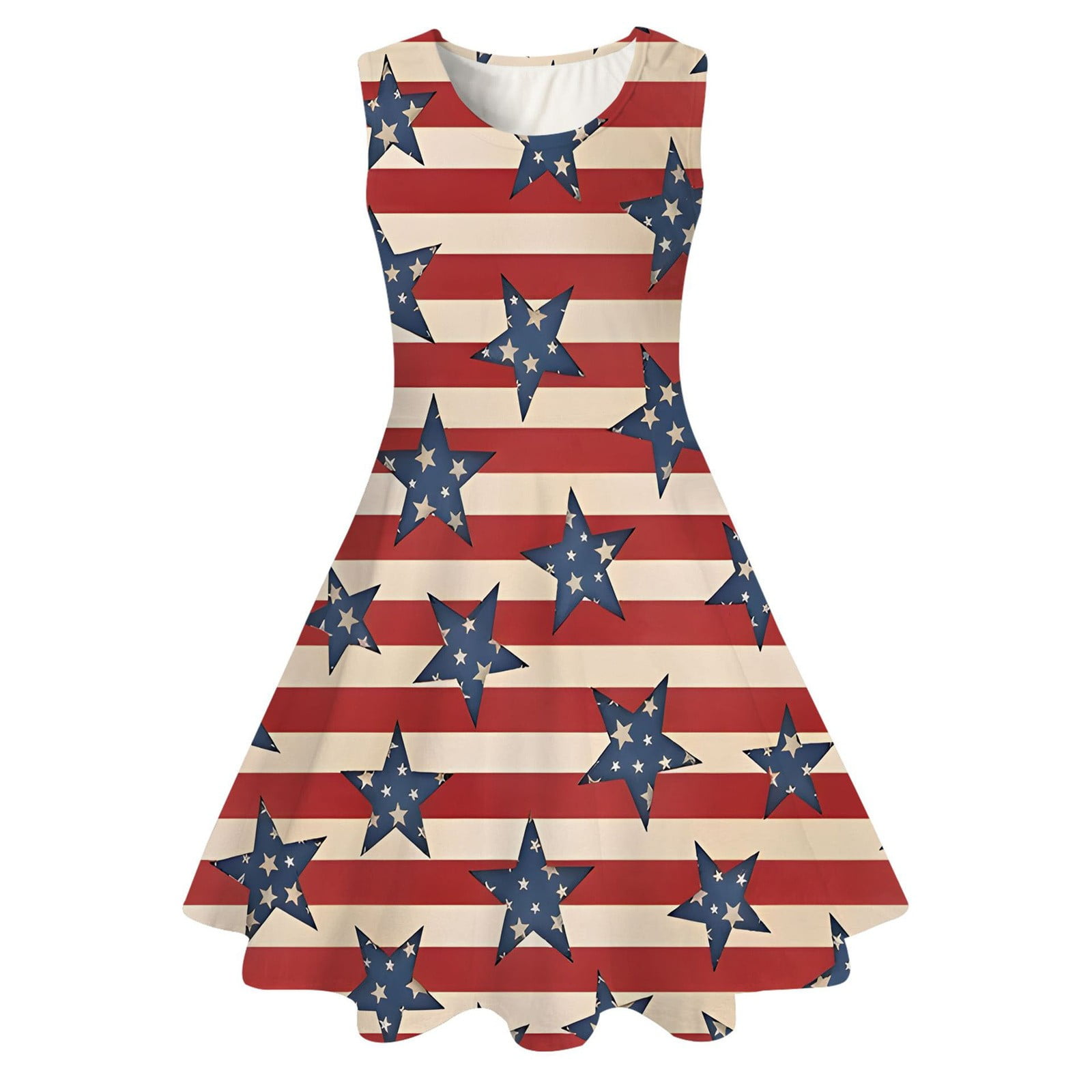 OIOLOYJM Independence Day Patriotic Girls Dress 2025 New Usa Flag Mini ...