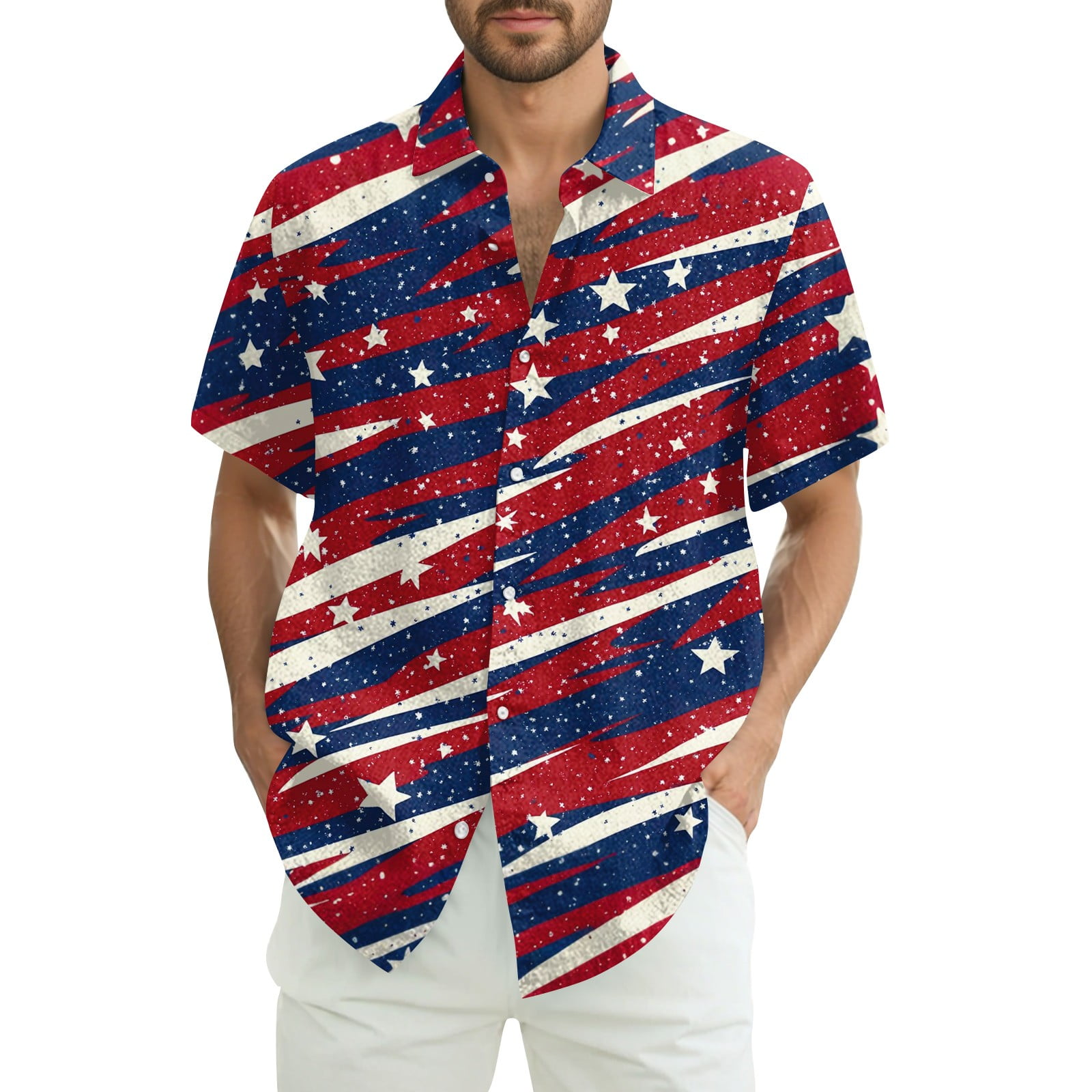 OIOLOYJM Men Usa Flag Shirts Independence Day Patriotic Tshirts Red ...