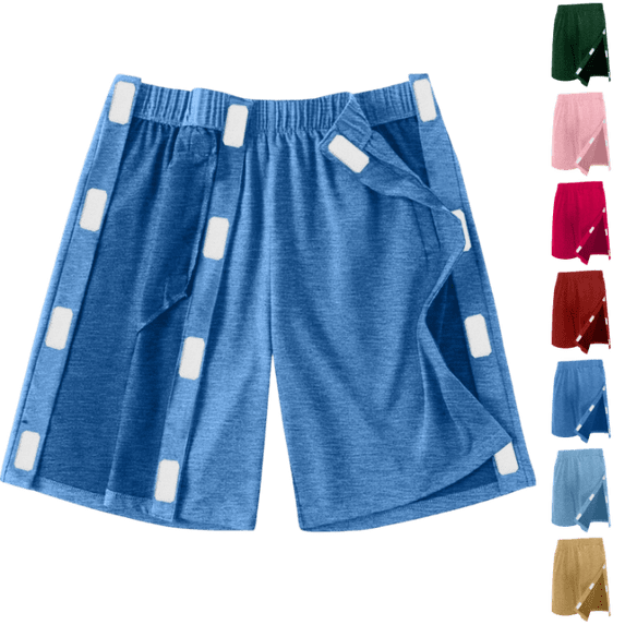 OIOLOYJM Men Womens Tear Away Shorts Post Surgery Recovery Side Snap ...