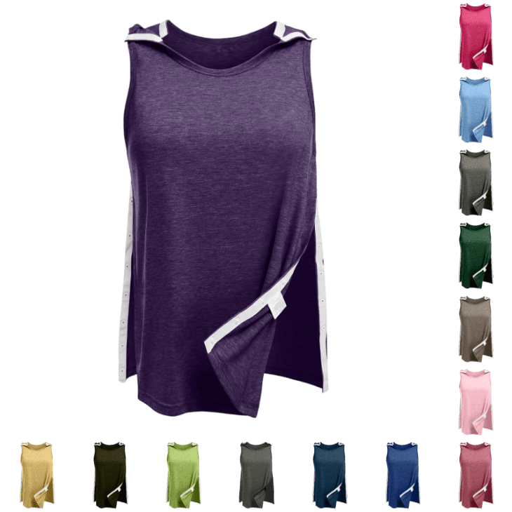 OIOLOYJM Shoulder Surgery Shirts for Women Side Snap Access Casual ...