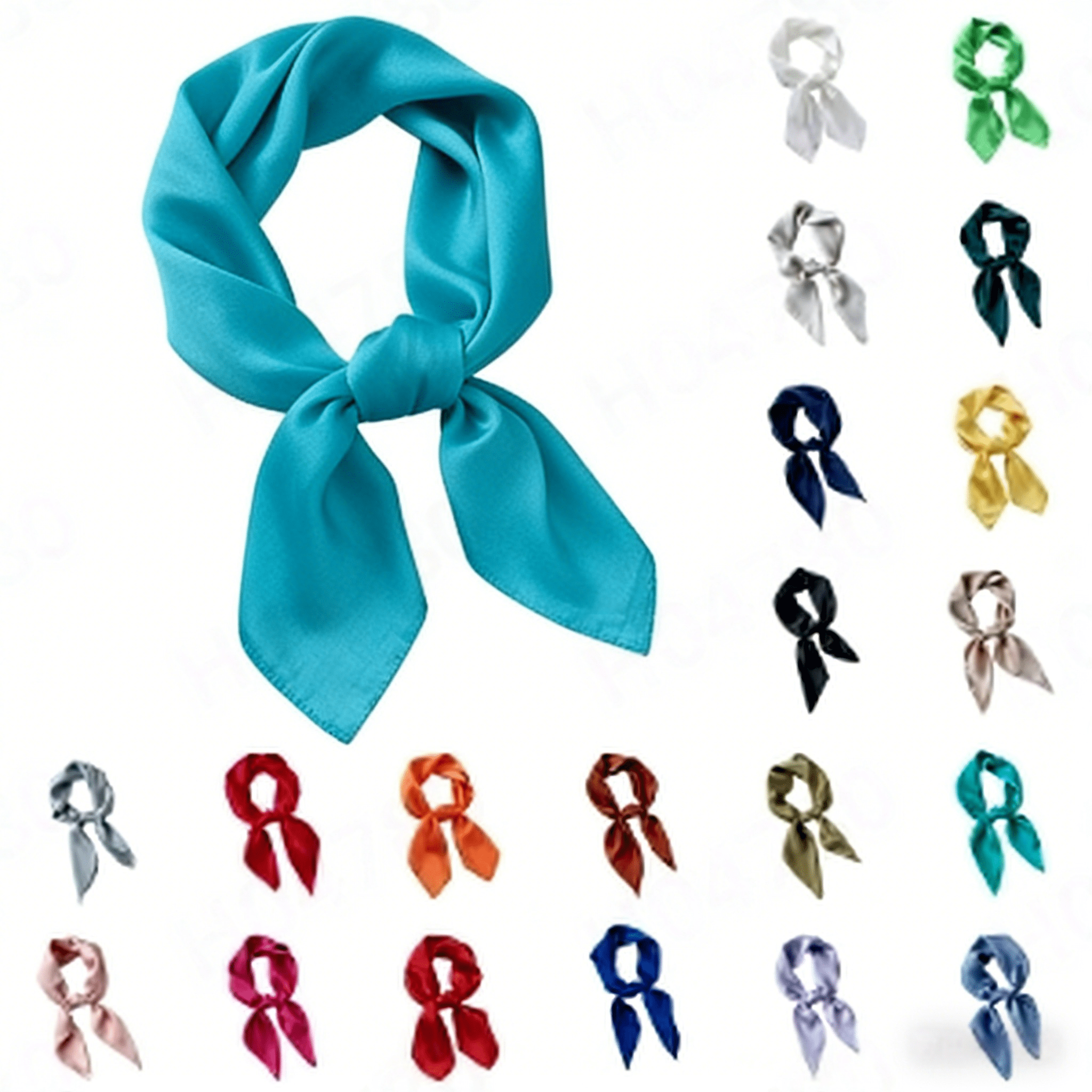 OIOLOYJM Women's Square Satin Scarf Solid 50s Fashion Neck Elegant ...