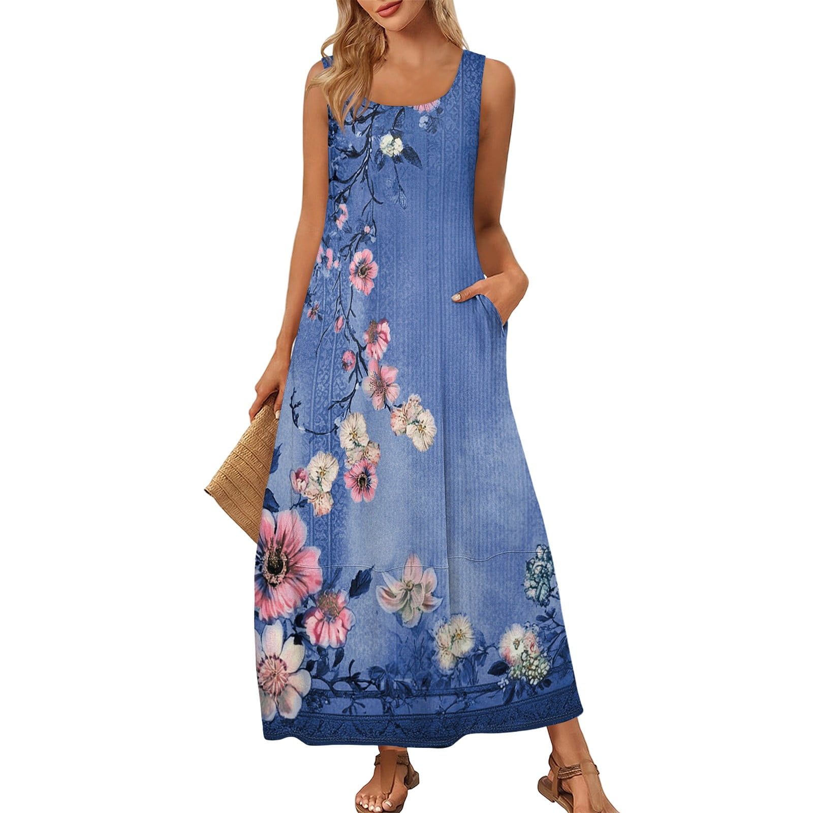 OIOLOYJM Womens Dresses Flowy Spring Summer Sundresses Travel Scoop ...