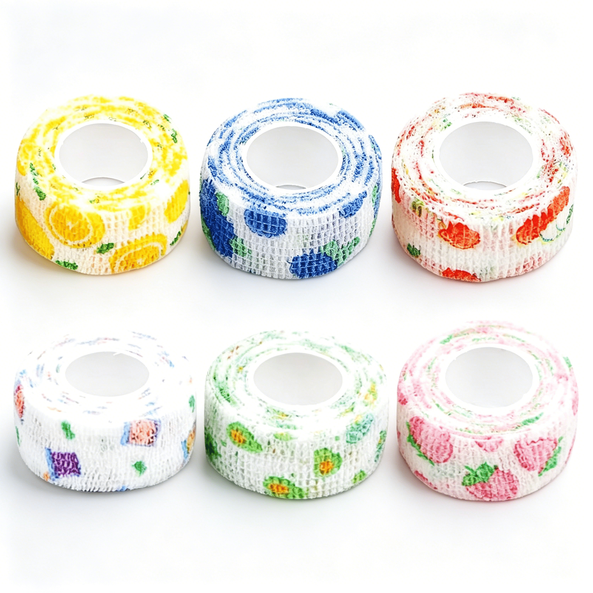 OITY 6 Rolls Self Adhesive Bandage Wrap Tape Tattoo Grip Tape Adherent ...