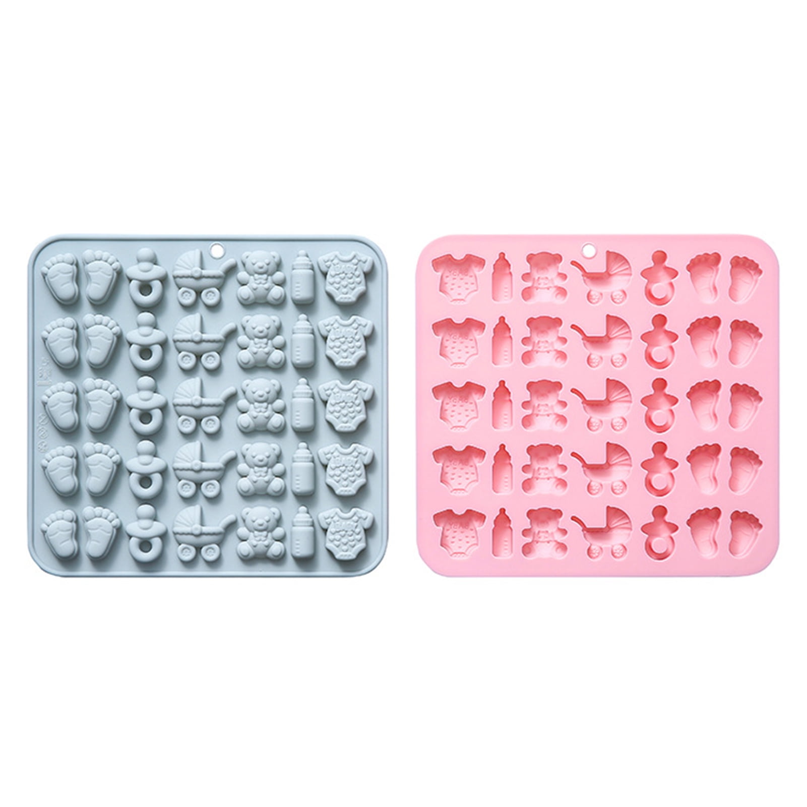 OIUR 1/2Pcs Silicone Baby Shower Mold Baby Feet Mold Baby Bottle ...