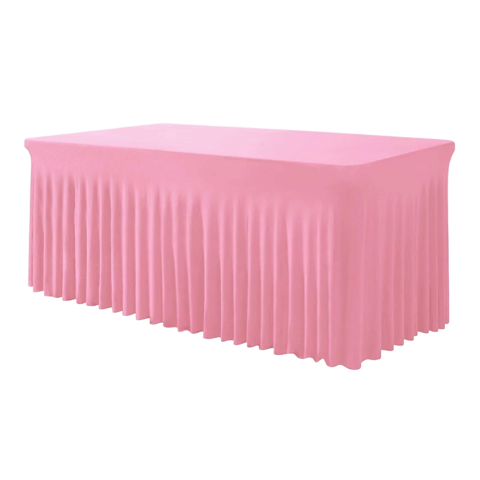 OIUR 4ft 6ft Sizes Stretch Table Skirt Tutu Ruffled Tablecloth Table ...