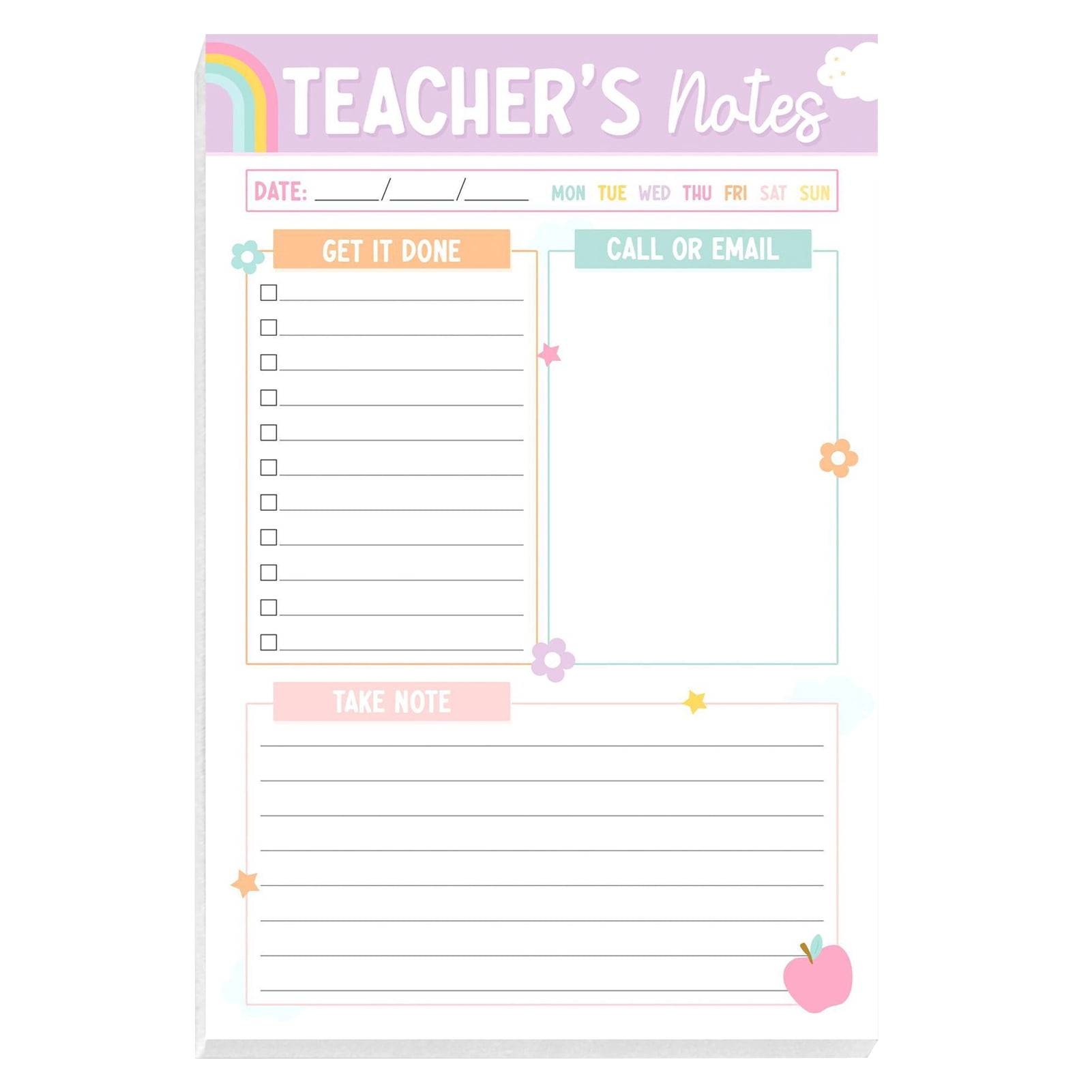 OIUR Bohemian Rainbow Teacher Notepad Gratitude Gift with To-Do Lists ...