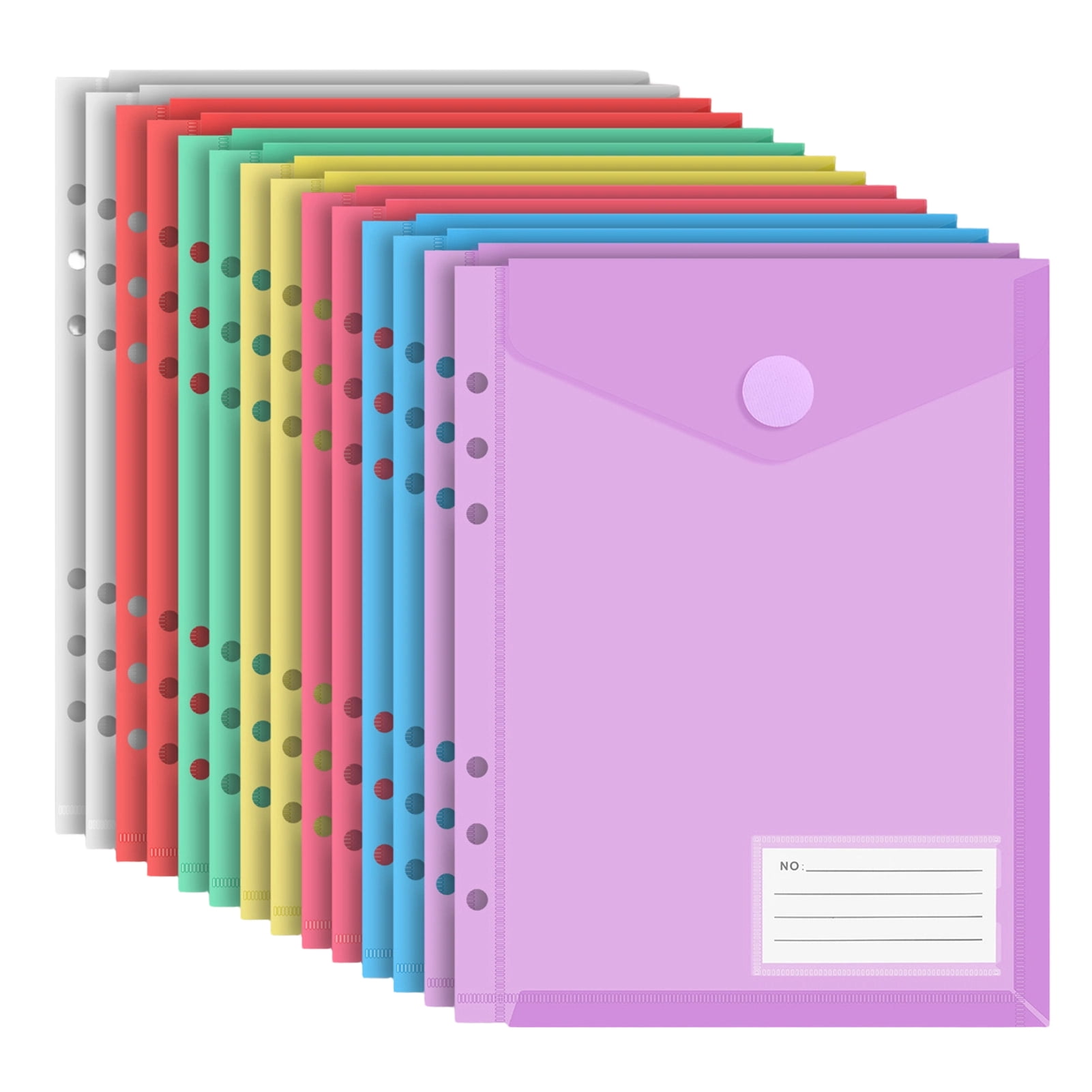 OIUR Clear Poly Envelope Binders Pocket Insert with Hook And Loop ...