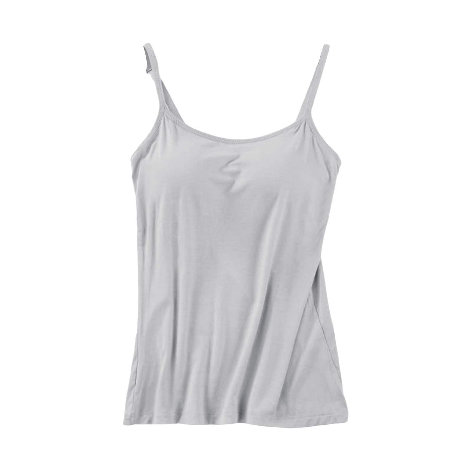 OIUUAK Women Cami Tops with Built in Bra, Square Neck Double Lined ...