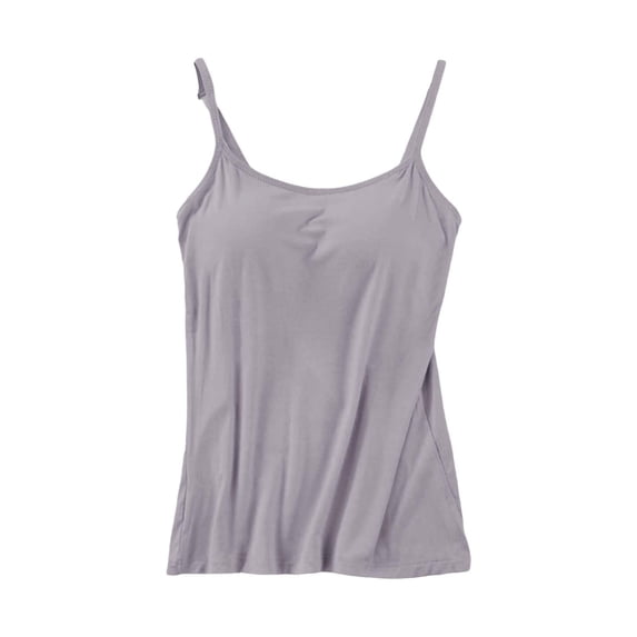 OIUUAK Women Cami Tops with Built in Bra, Square Neck Double Lined ...