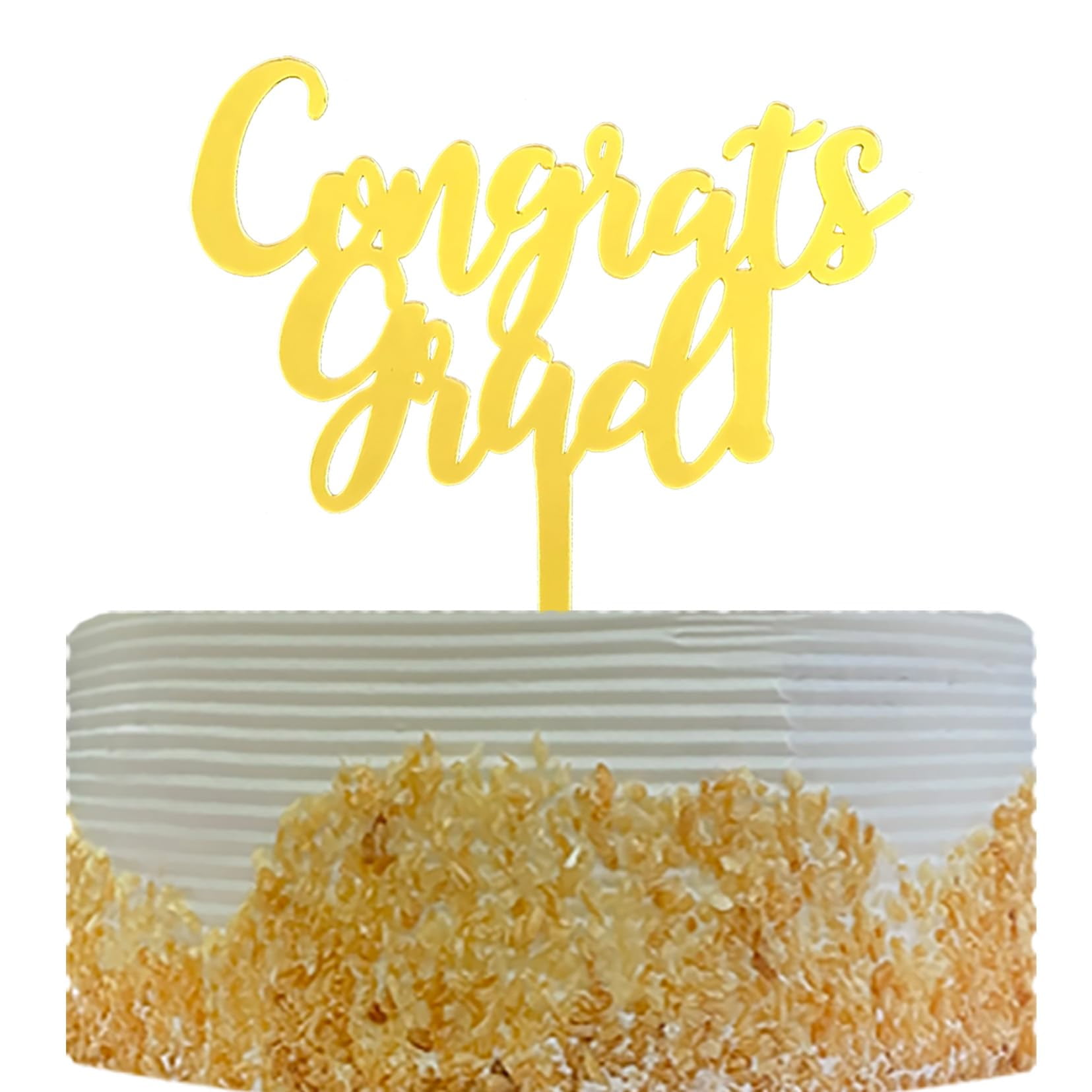 OIXCMNJQ Congrats Grad TWE5 Cake Topper, Class of 2025 Mirror Gold ...