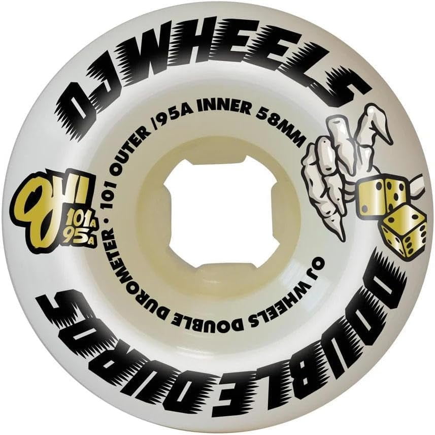OJ 58mm Double Duro White 101a/95a Skateboard Wheels - Walmart.com