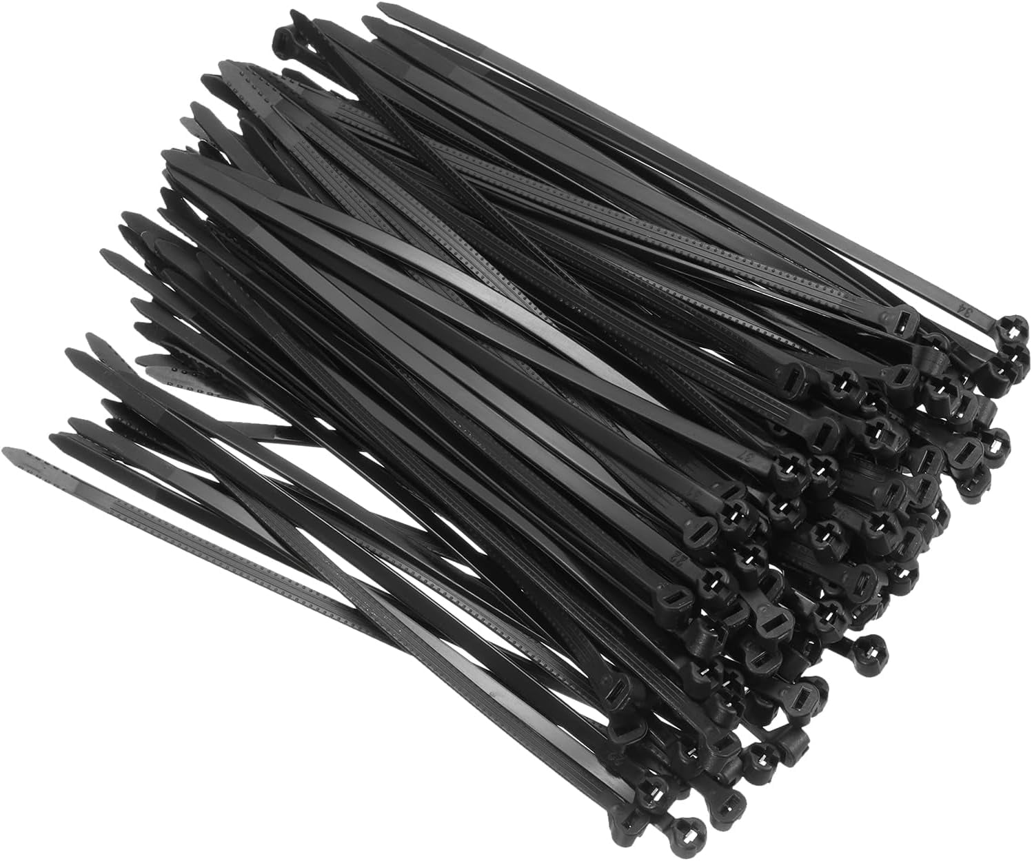 OJGNBML-100Pcs Black Zip Ties 6 Inch, Cable Ties with Metal Tooth ...