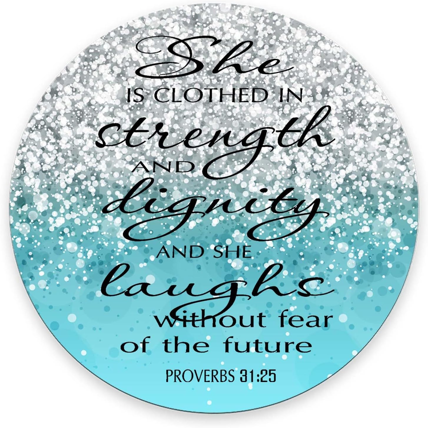 OJGNBML-Bible Verse Blue Sparkles Glitter Pattern Round Mouse Pad ...