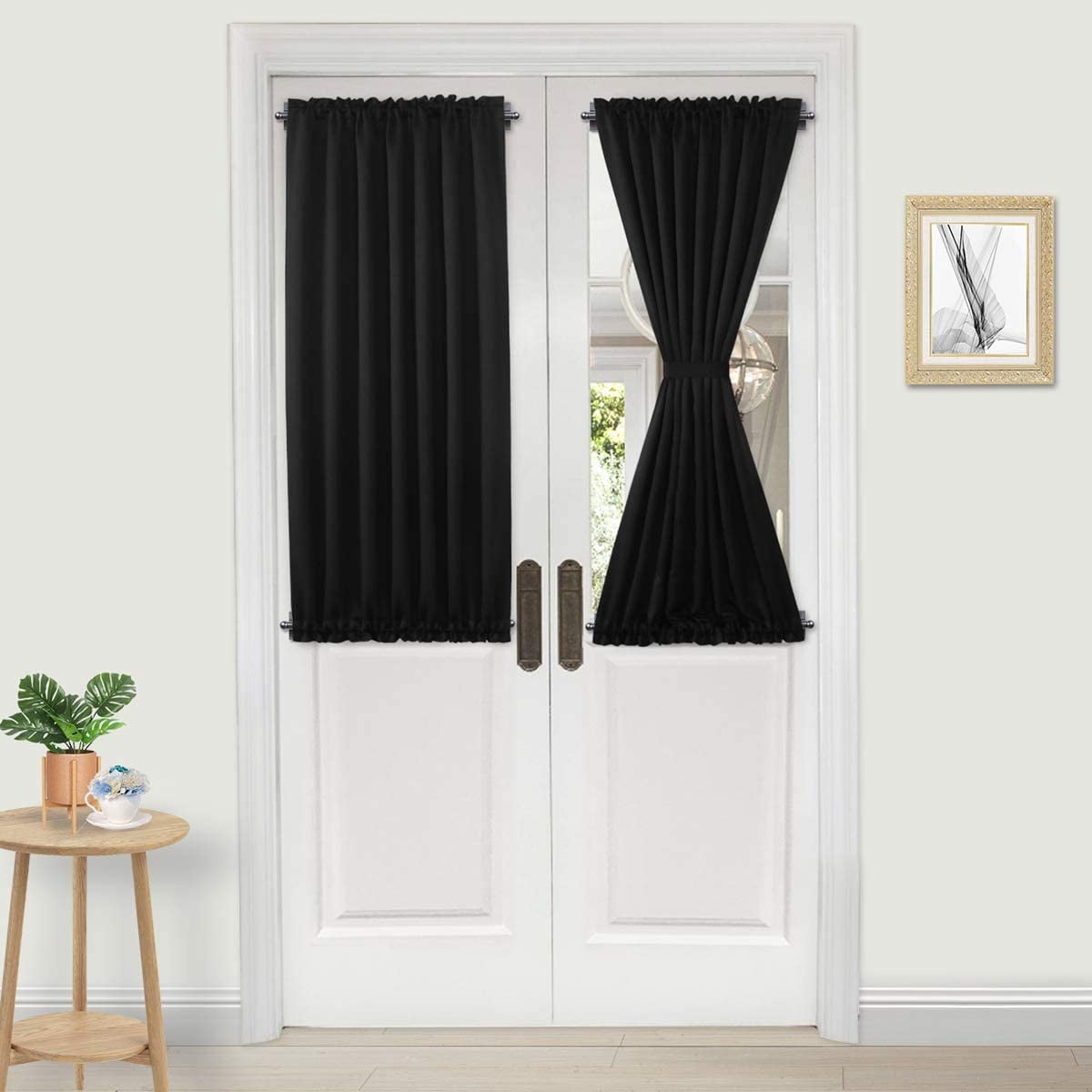 OJGNBML-French Door Curtains \u2013 Rod Pocket Thermal Blackout Curtain ...