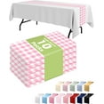 OJGNBML-Gingham Plastic Table Runners - 10 Pack, 14'' x 108'', Water ...