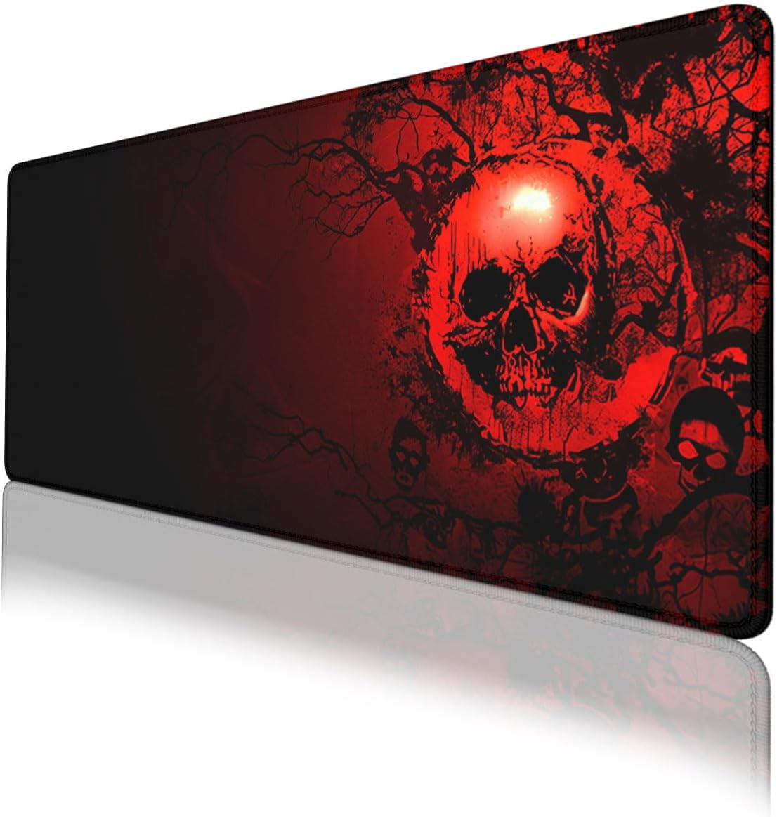 OJGNBML-Halloween Gaming Mouse Pad Red BlackGothic Skull Skeleton ...