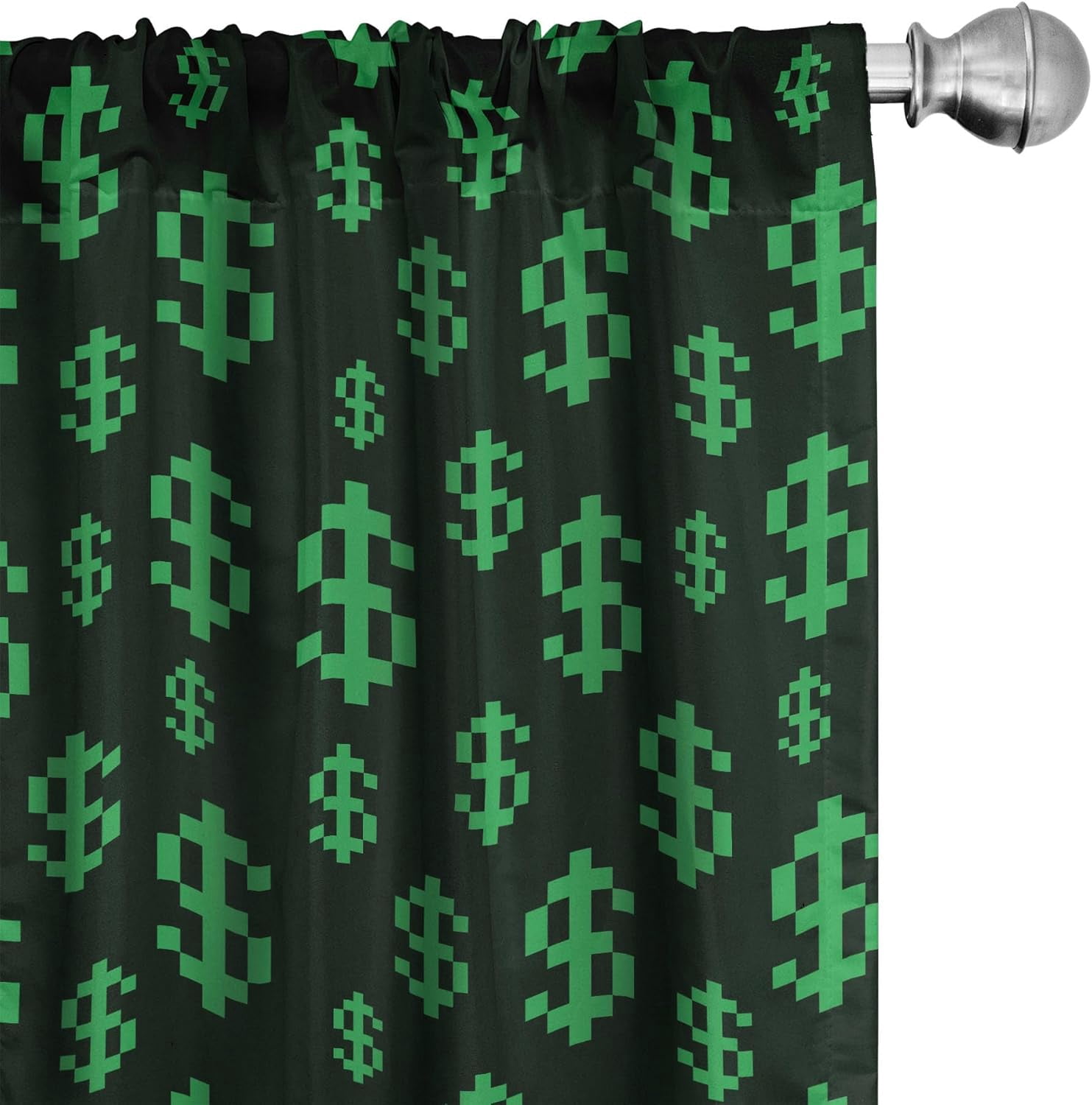 OJGNBML-Money Curtains, Pixel Art Inspirations in Eighties Style Dollar ...