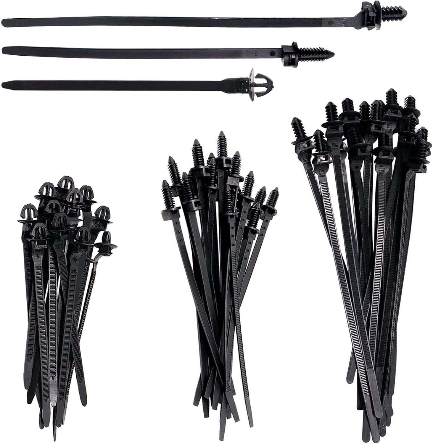OJGNBML-Push Mount Wire Ties, Snap in Zip Tie Automotive Clips Nylon ...