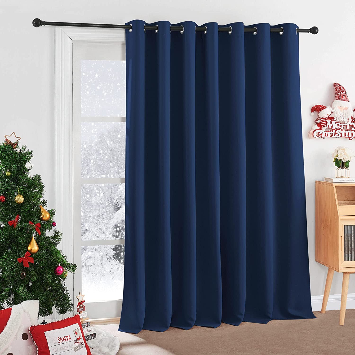OJGNBML-Sliding Door Curtains - Blackout Curtains Grommet Room Divider ...
