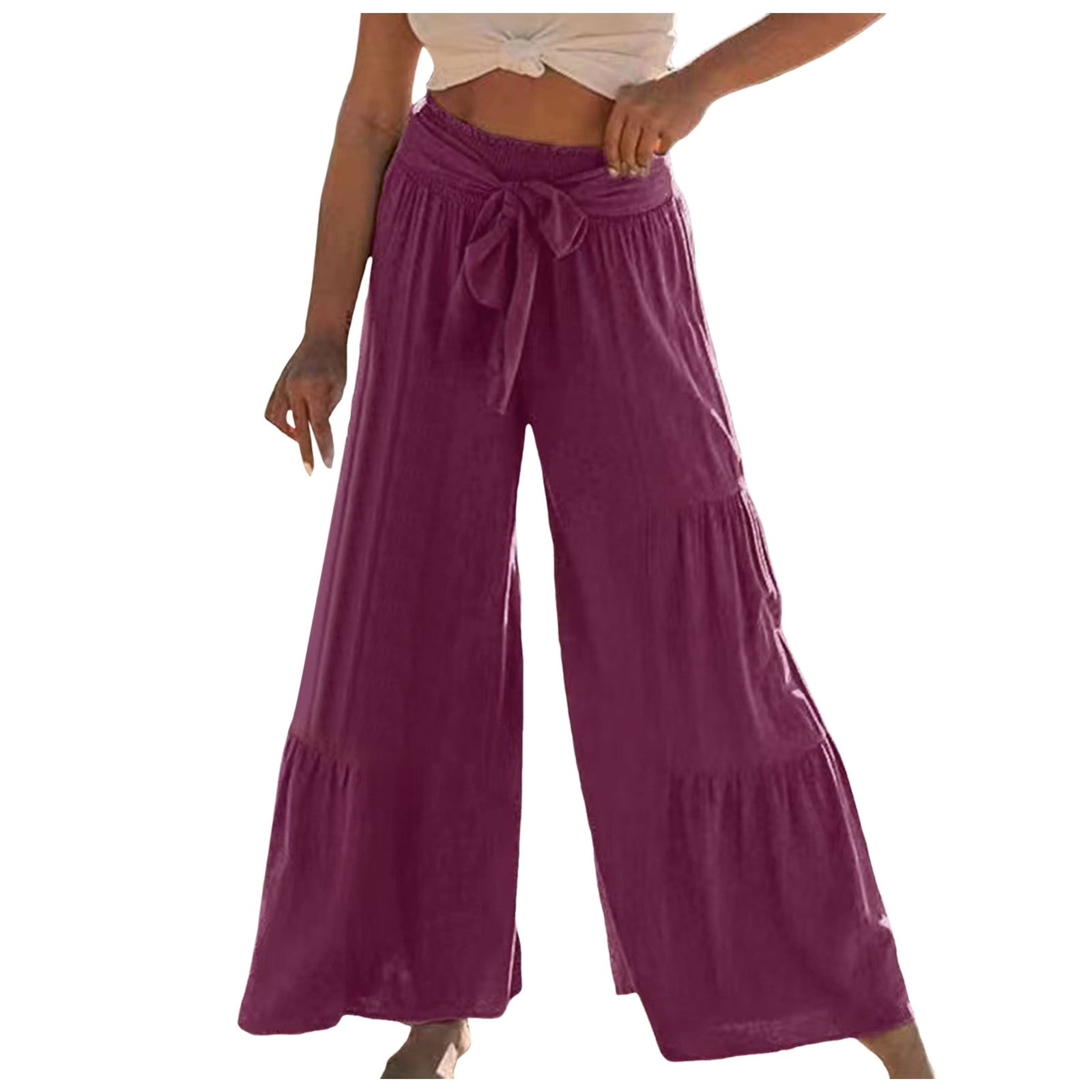 OJSFQUFP Athleta Pants Women Women Summer High Waisted Flare Palazzo ...