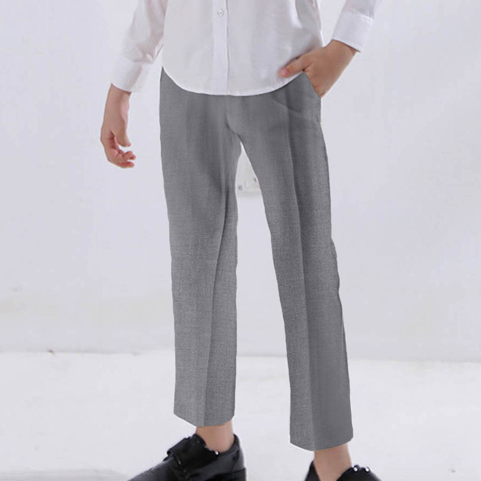 OJSFQUFP Boys Outdoor Pants Children'S Suit Pants Boys' Straight Leg ...