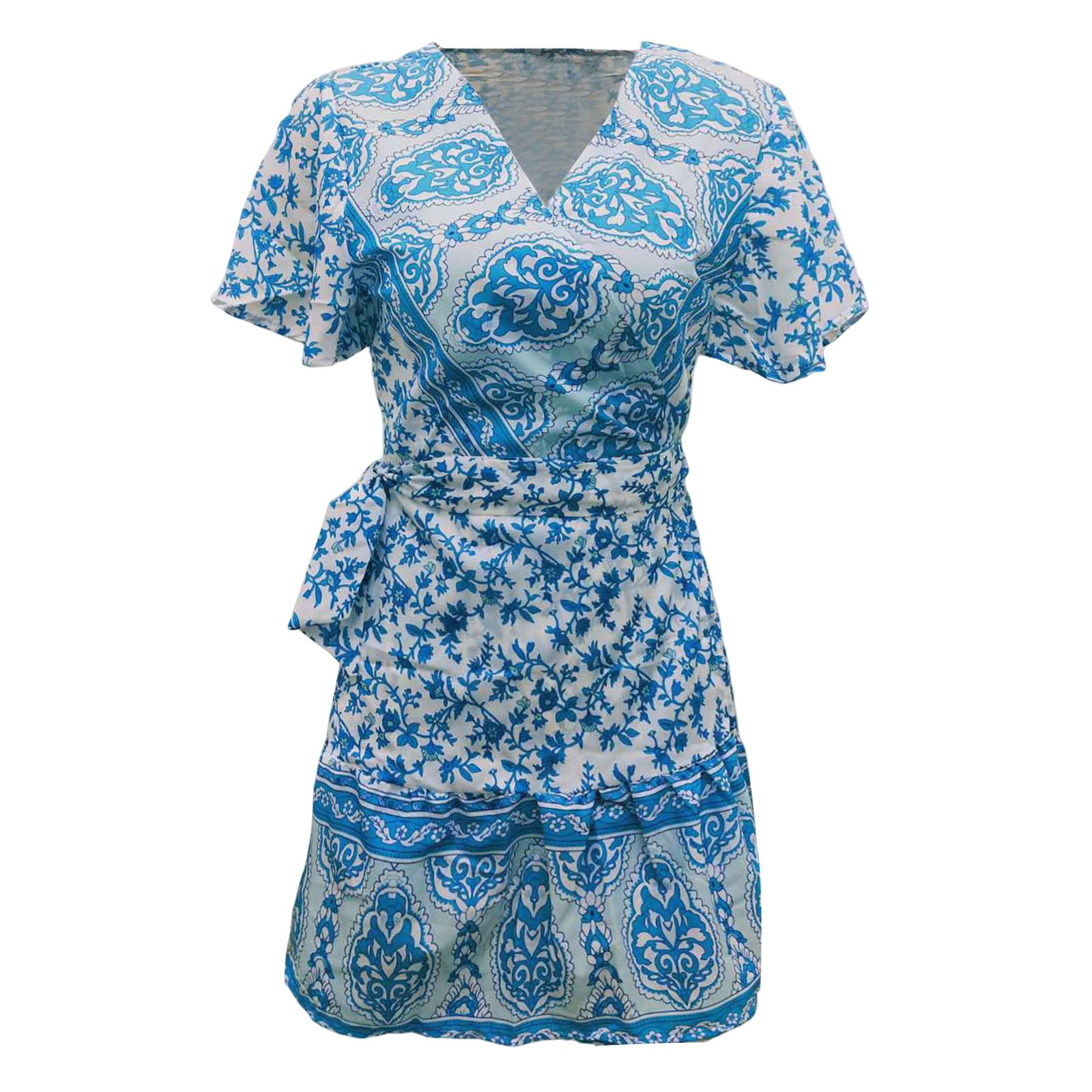 OJSFQUFP Conservative Dress for Women Sky Blue Women'S V Neck Sexy ...