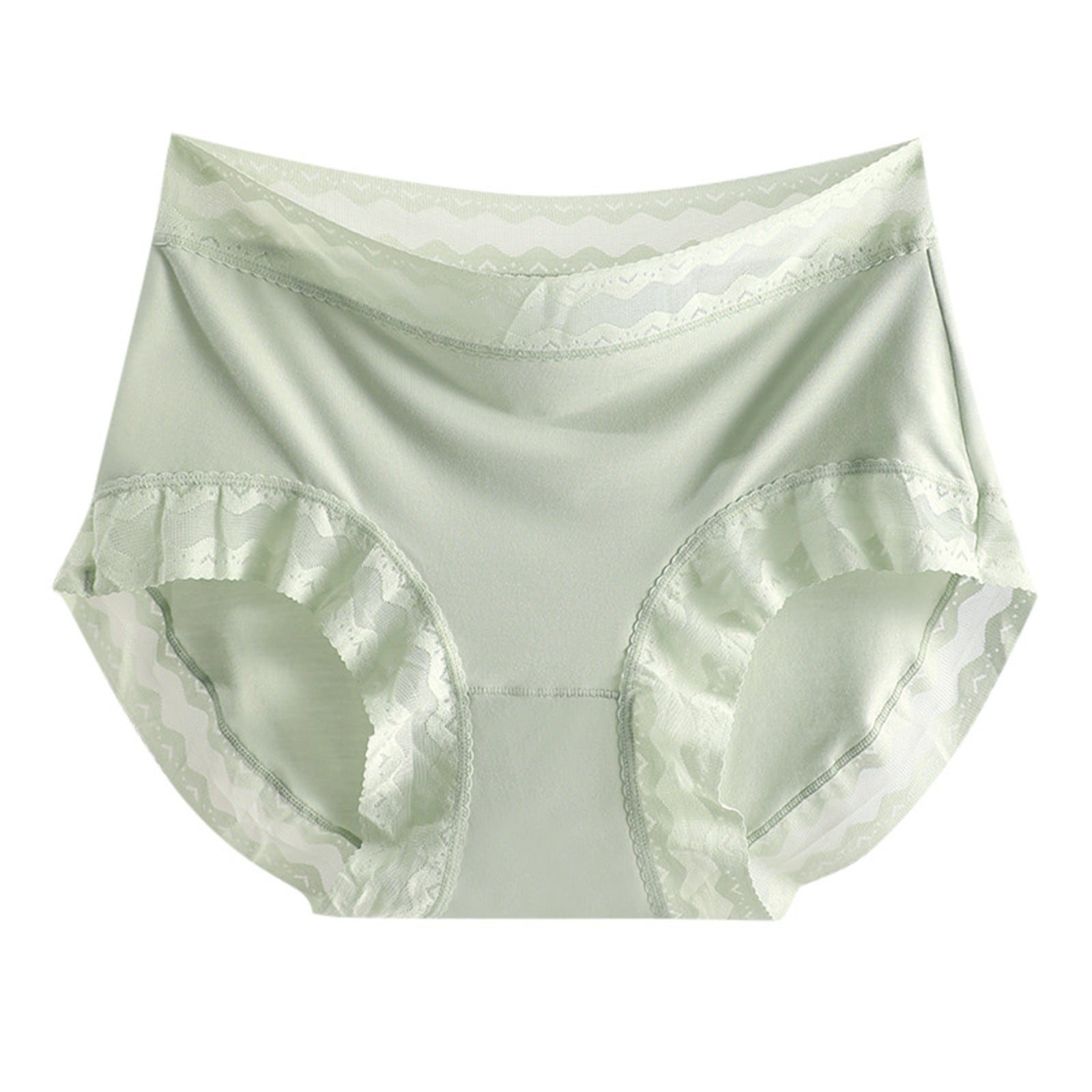 OJSFQUFP Cotton Bikini Panties for Women Light Green Women Solid Color ...