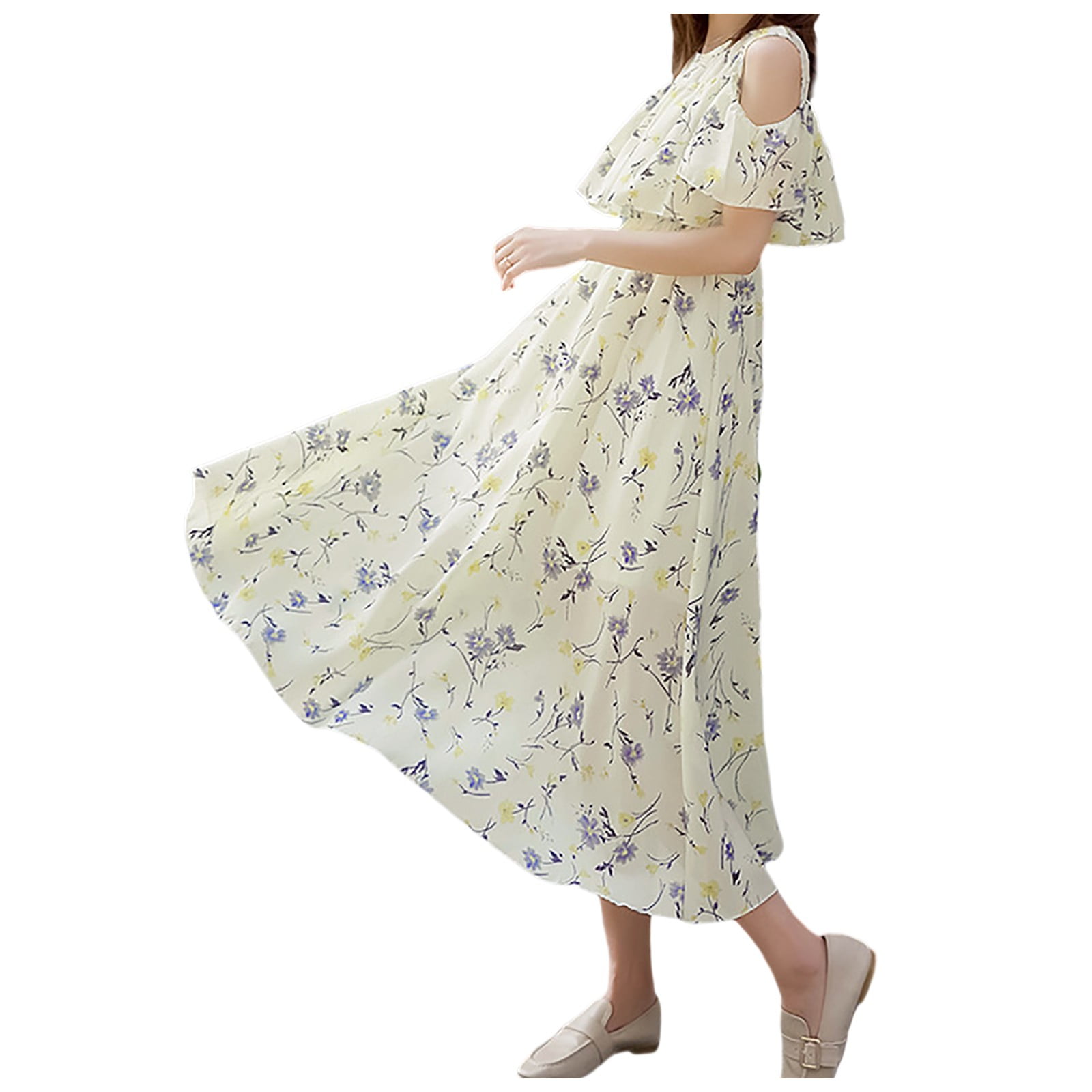 OJSFQUFP Cute Modest Dresses for Women Ladies Beach Holiday Beach Dress ...