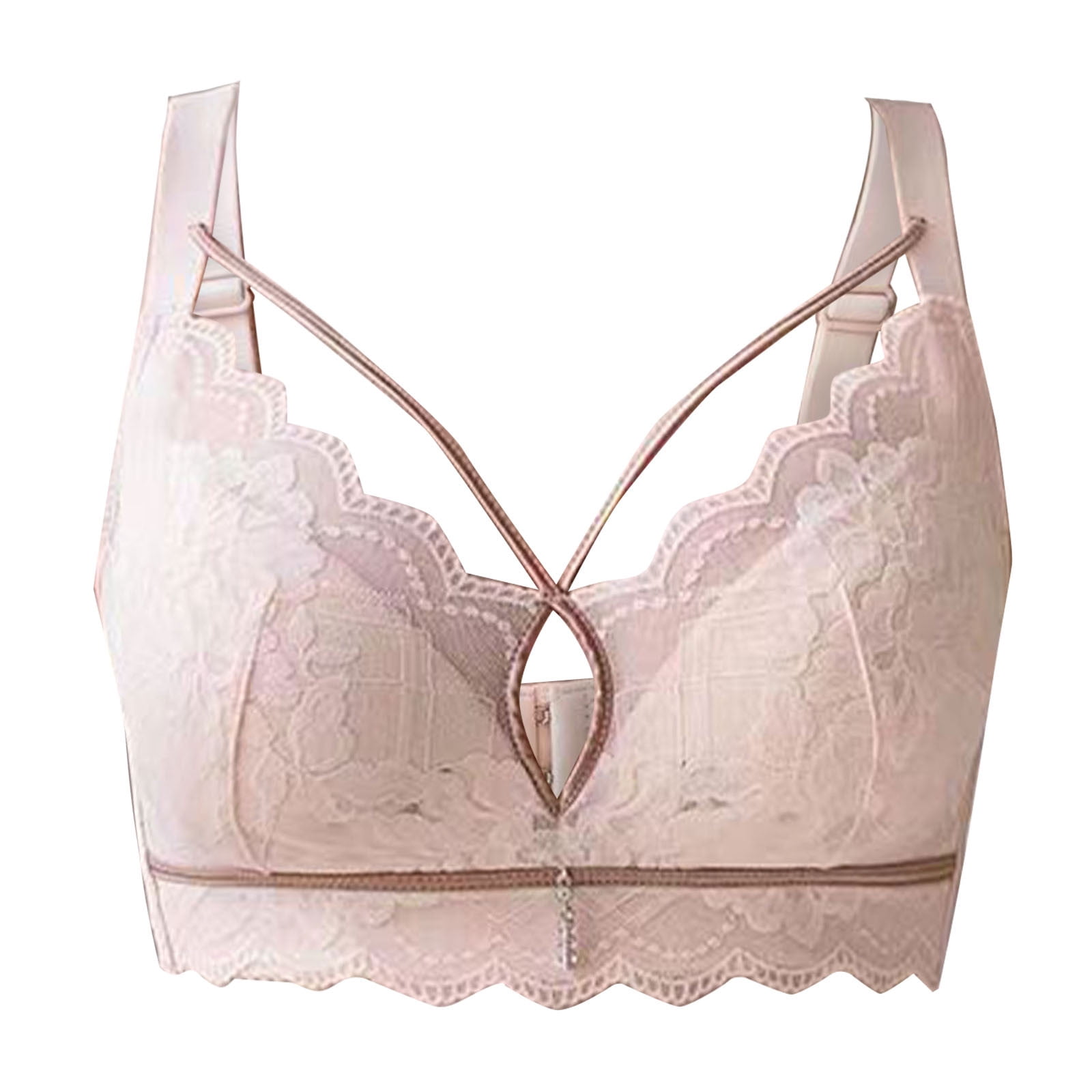 OJSFQUFP Delicate Bra Pink Women's Lace Push Up Bra with Side Support ...