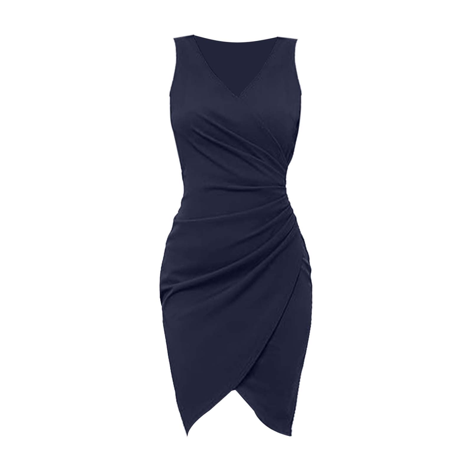 OJSFQUFP Dress for Rehearsal Dinner Guest Navy Women'S Sexy V-Neck ...