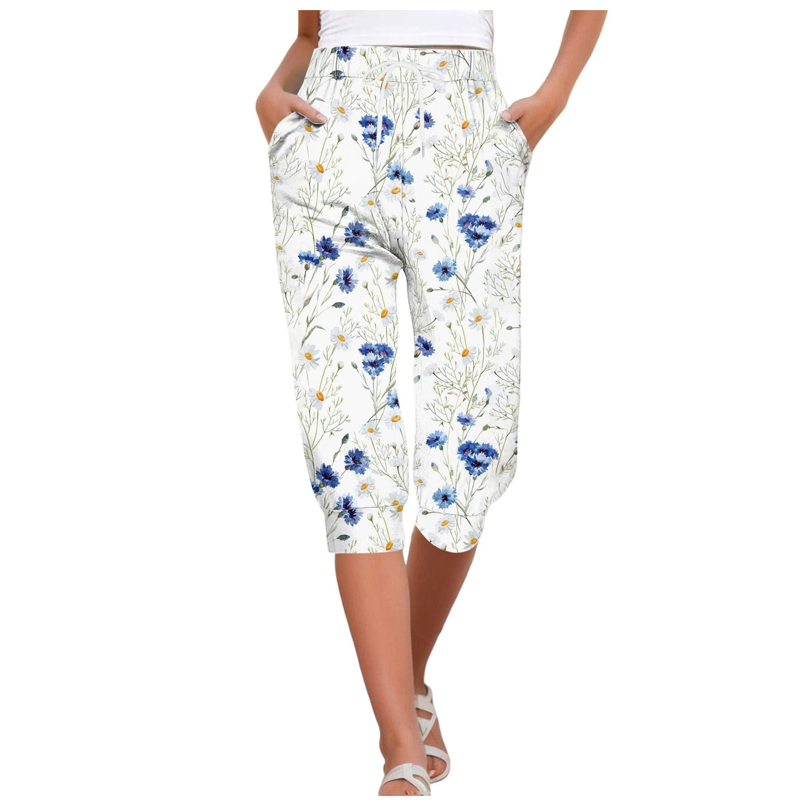 OJSFQUFP Formal Outfits for Women Navy Women Cropped Sweatpants Printed ...