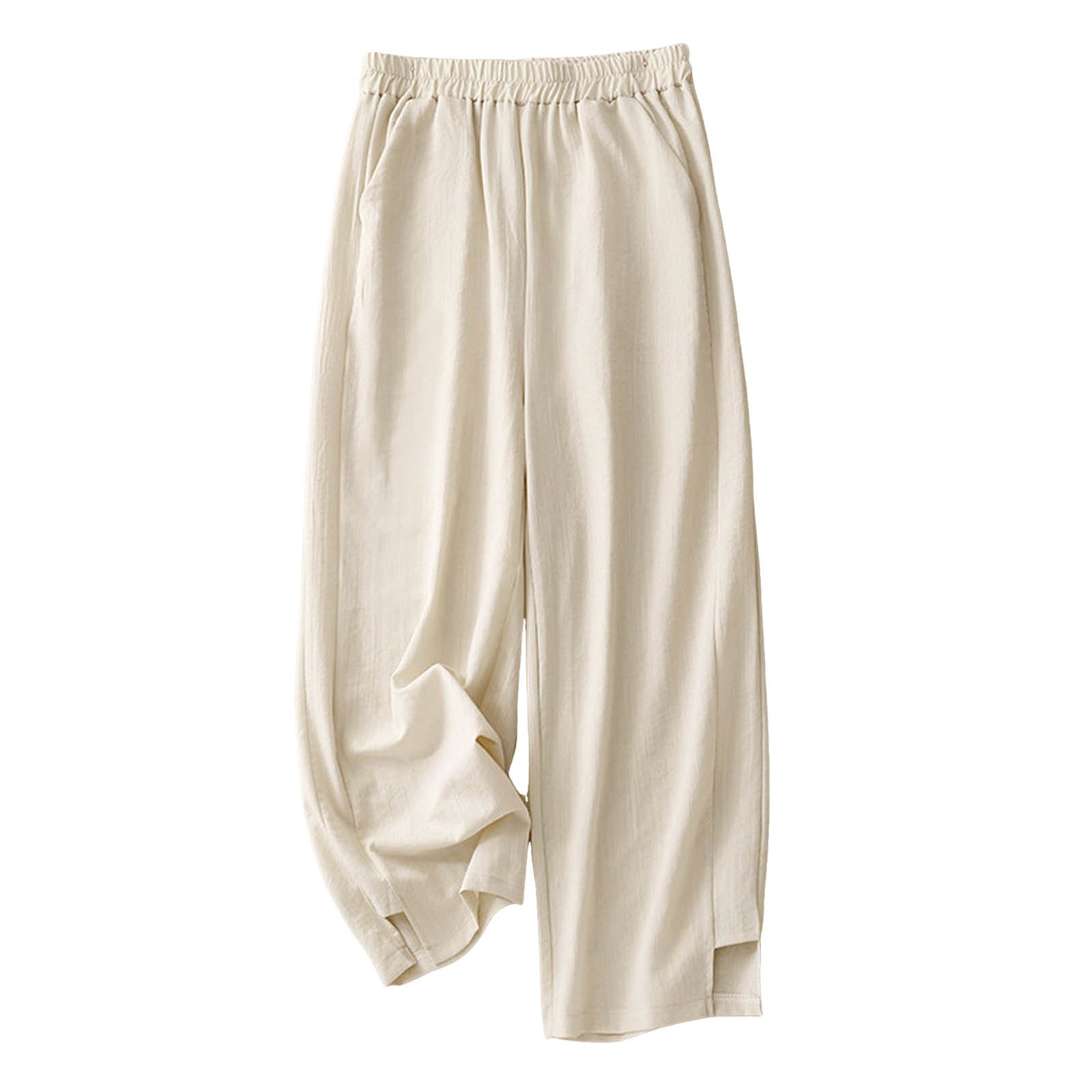 OJSFQUFP Gauzy Pants for Women Beige Summer Casual Large Size Loose ...