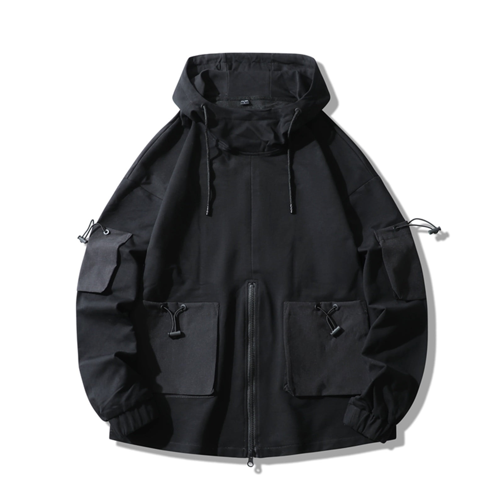 OJSFQUFP Mens Fashion Athletic Hoodies Mens Hooded Solid Color Coat Long Sleeve Letter Print ...