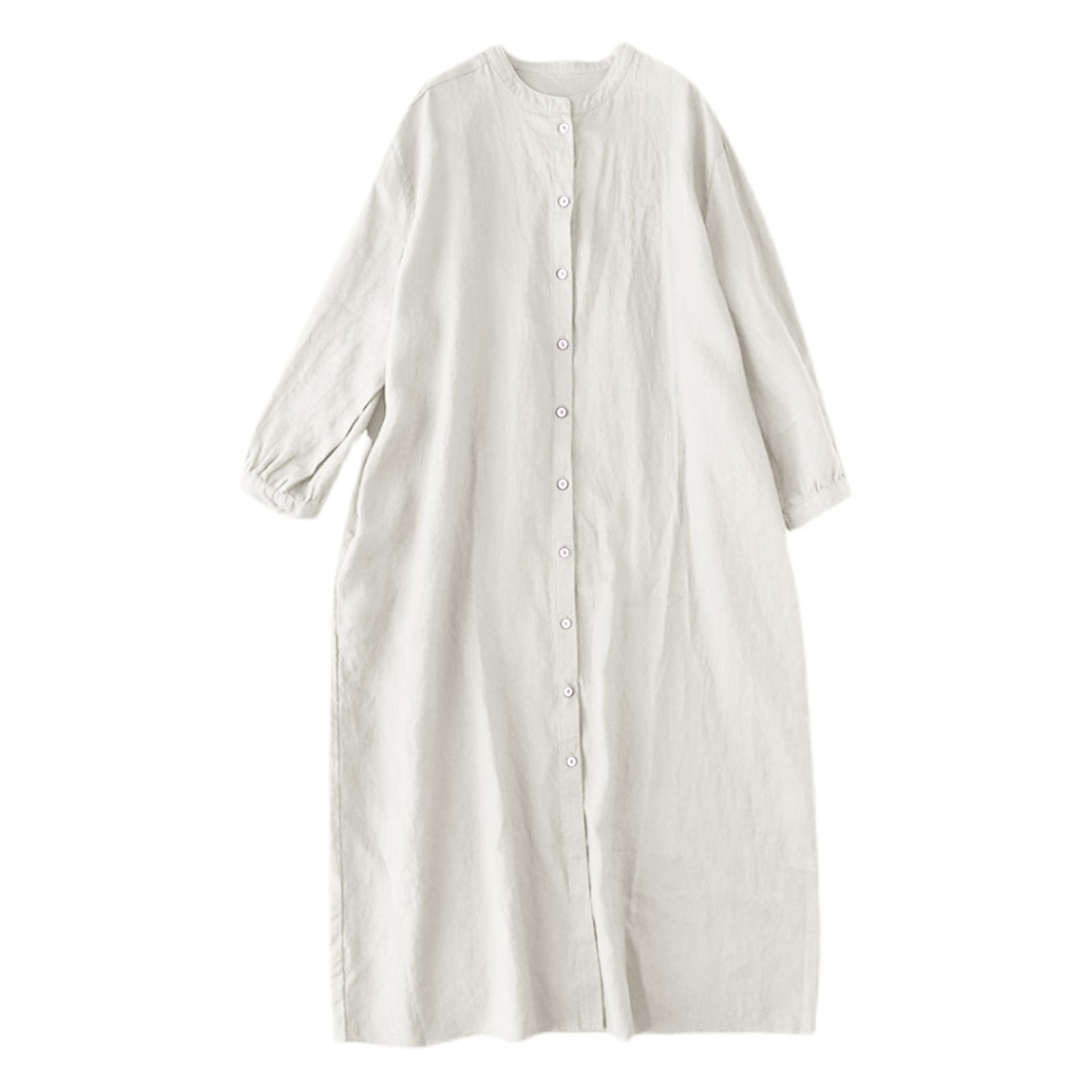 OJSFQUFP Mom Dress for Graduation Beige Shirt Dress Women's Long Sleeve ...